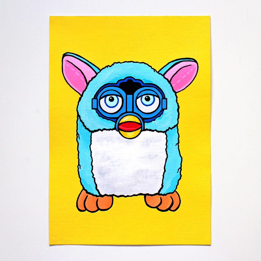 Furby Toy Original Painting on A5 Paper - Pop Art Style - Free UK ...