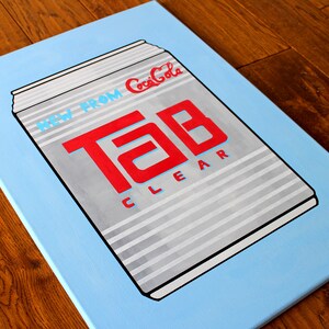 Tab Clear Coca Cola Can Pop Art Painting on A2 Canvas - Retro Wall Art ...