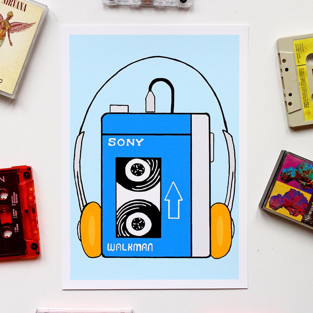 Retro Blue Walkman Pop Art Print, Colourful 80s Vibes - Etsy