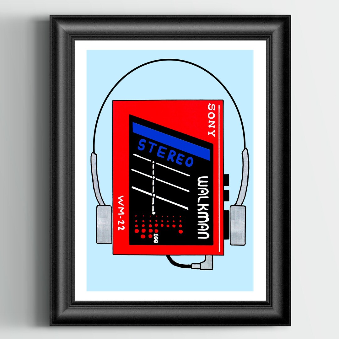 Red Walkman Retro Pop Art Print - Three Sizes Available - Retro ...