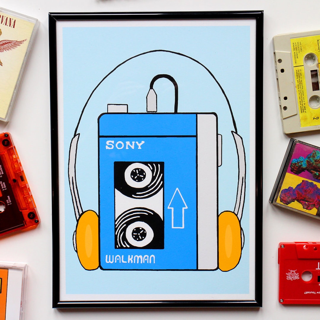 Retro Walkman Pop Art Print Various Sizes FREE UK SHIPPING - Etsy