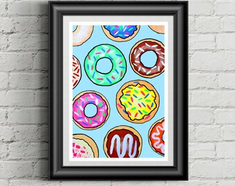 Donuts Pop Art Print / A5 A4 A3 Sizes Available / FREE UK | Etsy