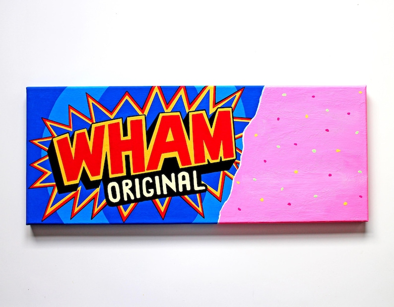 Wham Bar Retro Sweet Pop Art Painting on Canvas, Nostalgic Food Art ...