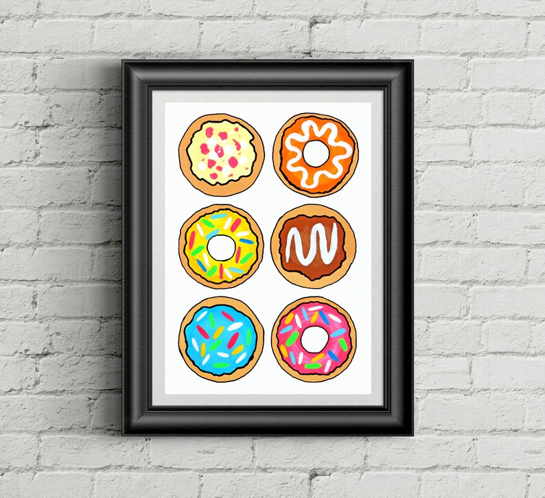 Donuts Pop Art Print / A5 A4 A3 Sizes Available / FREE UK | Etsy