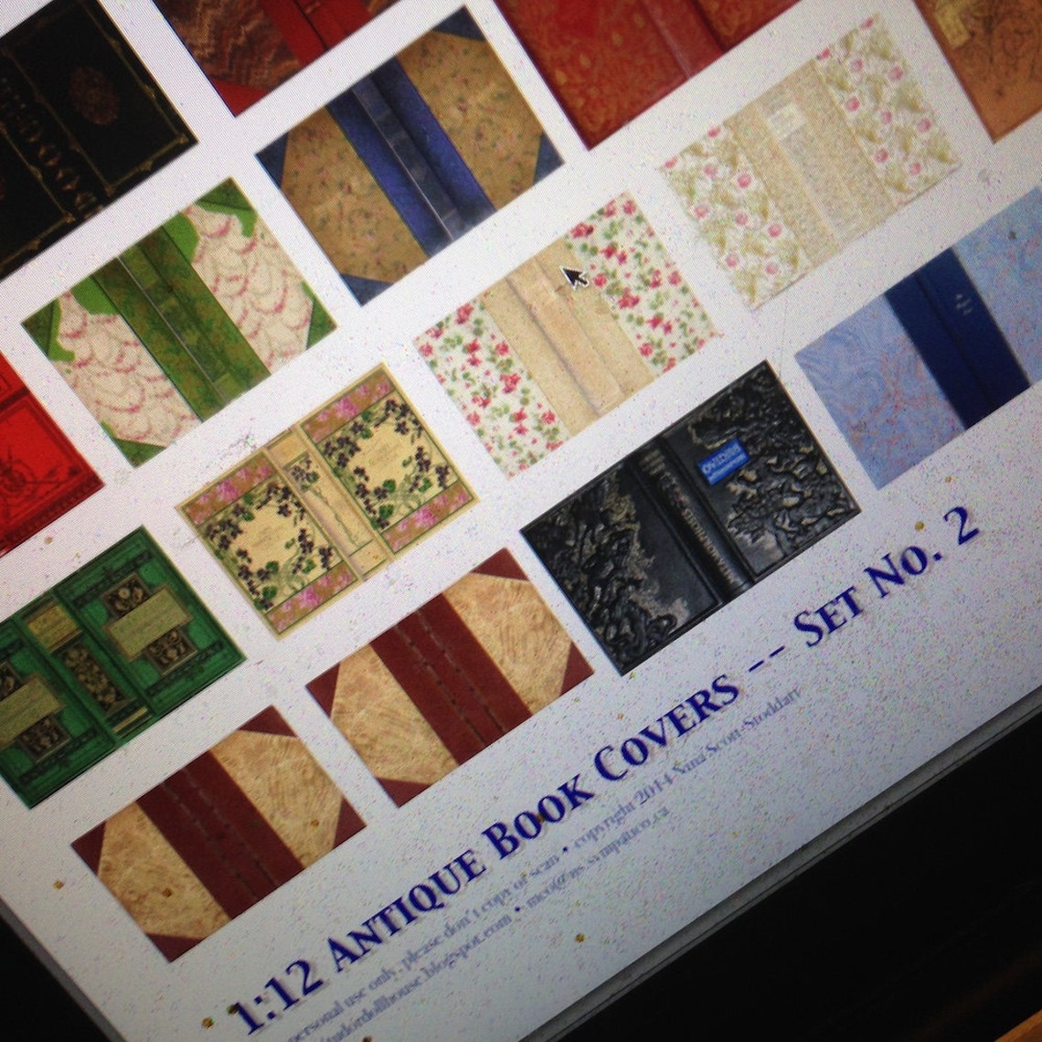 Antique Book Covers Set 2, 1:12 Scale Downloadable Printable Covers for ...