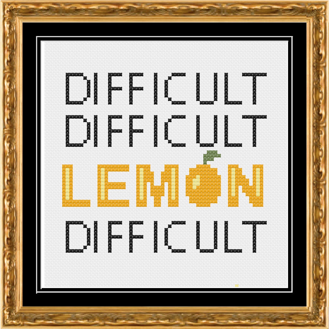 PATTERN: Difficult Difficult Lemon Difficult Pdf Cross Stitch Chart ...
