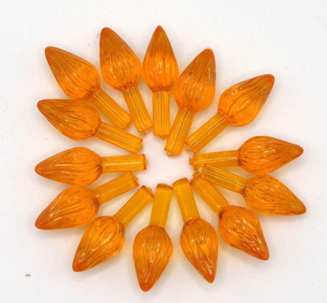 Mini Twist Ceramic Tree Replacement Bulbs 48 Orange Spooky Flame Glow ...