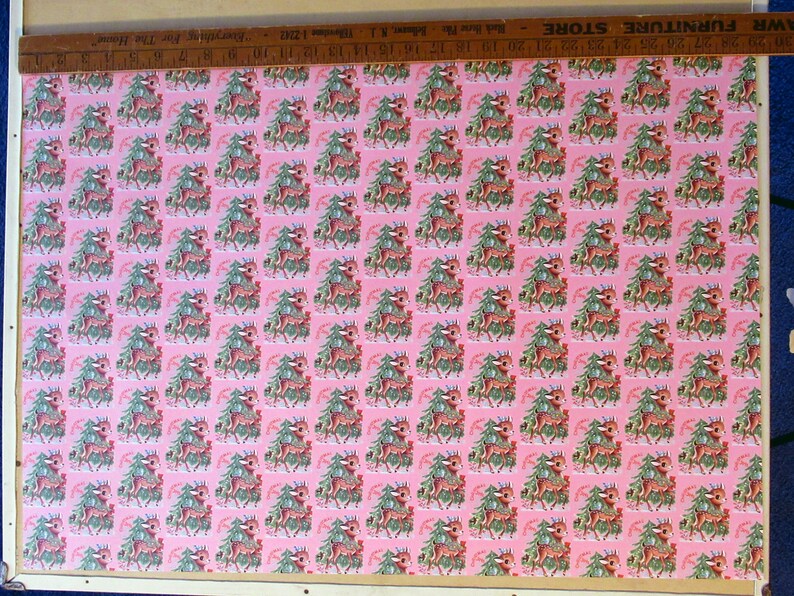 Retro Darling Deer Christmas Wrapping Paper Novelty 50s - Etsy