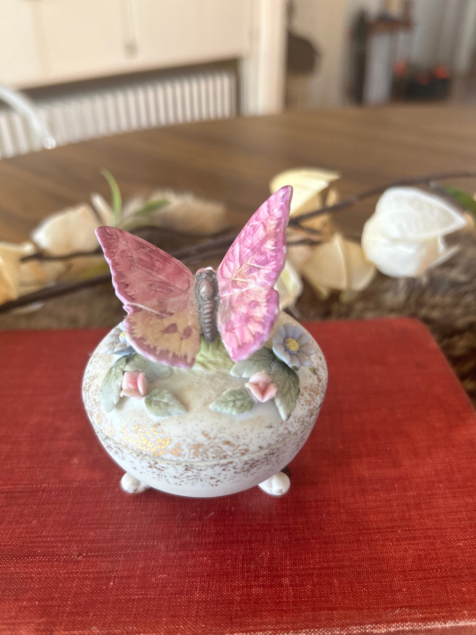 Vintage Lefton Butterfly Box With Lid / Ring Dish / Trinket Box - Etsy