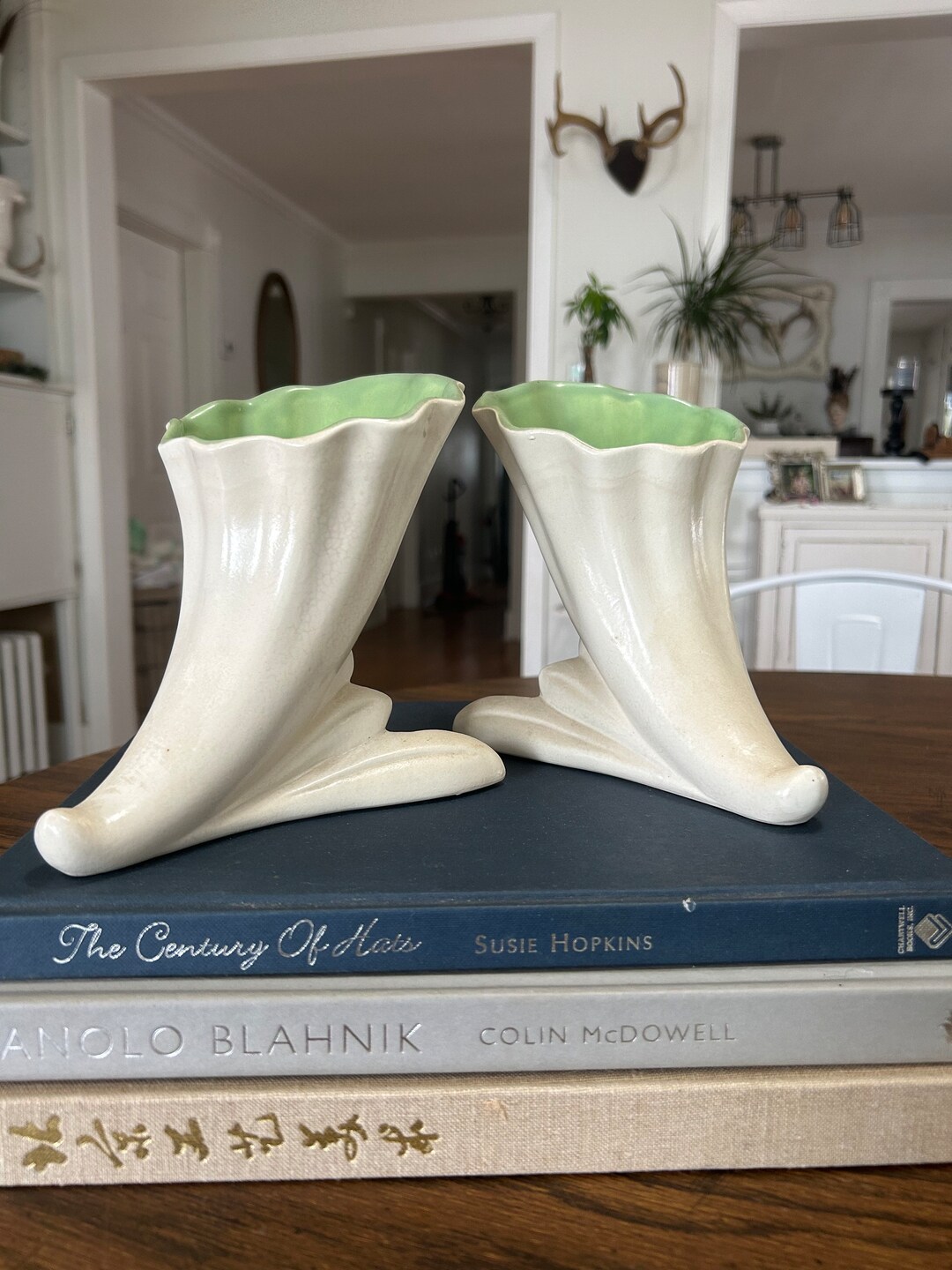 Vintage Pair of Red Wing USA Cornucopia Vases - Etsy