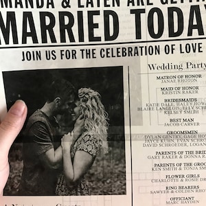 Printed Wedding Newspaper Program Customizable - Etsy