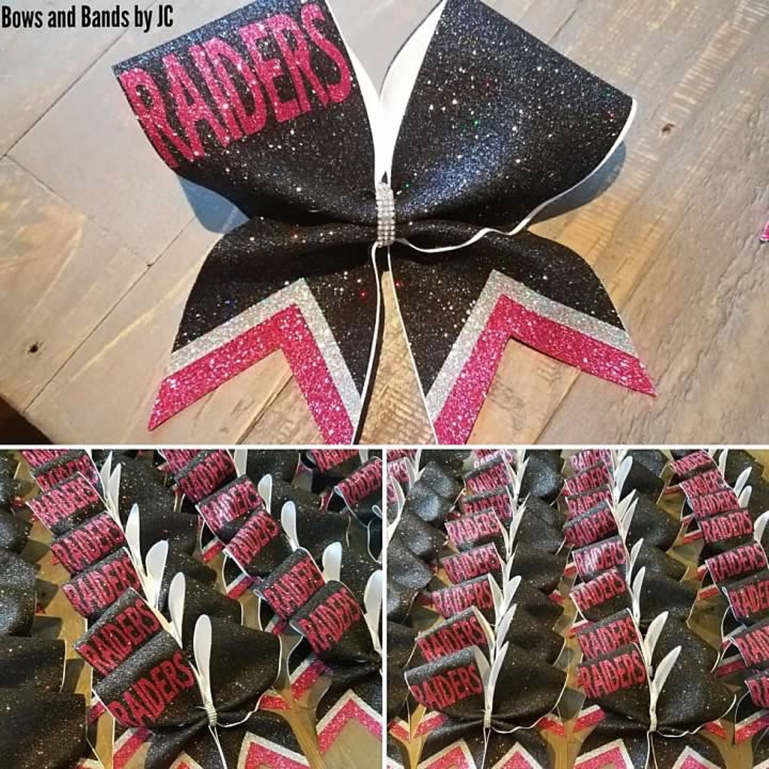 October Team Name Cheer Bow, Team Bows, Cheerleading Team Bows, Pink ...