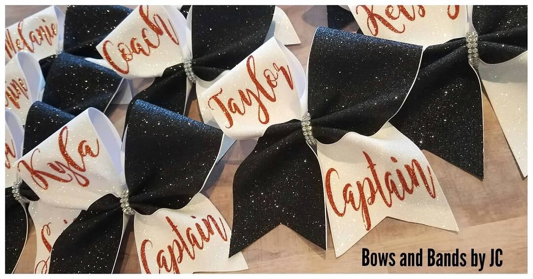 Glitter Cheer Bow With Name Team Bows Cheerleading Team Bows - Etsy