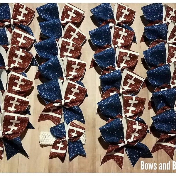 Football Hair Bow - Etsy