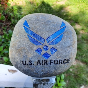 U.S. Air Force Logo, Engraved River Stone, Air Force Gift, Air Force ...