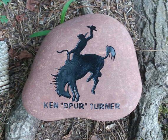 Cowboy Rodeo Stone Personalized Engraved on a Beautiful - Etsy