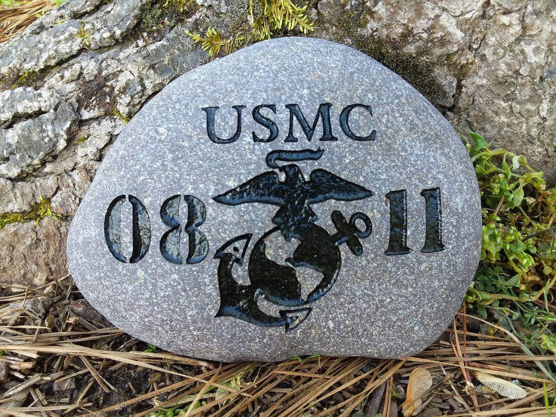 United States Marine Corps MOS Personalized Engraved River Stone, Eagle ...