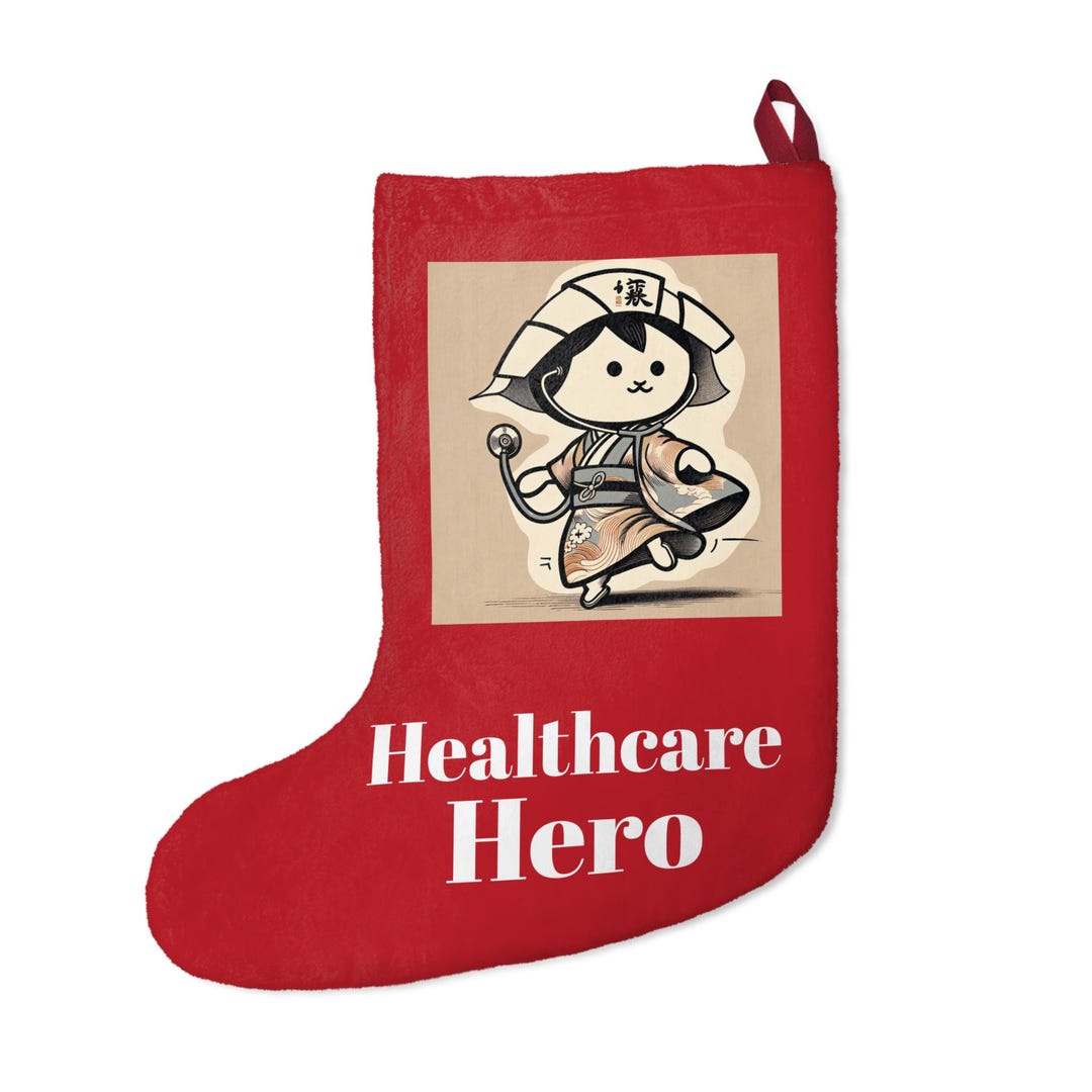 Healthcare Hero Christmas Stocking Traditional Red Hanging Loop ...
