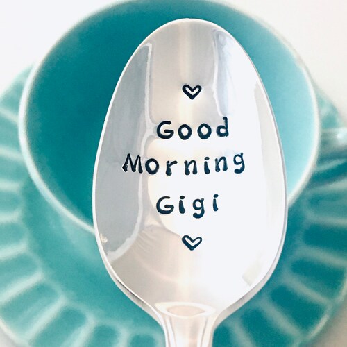 Custom Name Good Morning Spoon Vintage Handstamped Coffee | Etsy