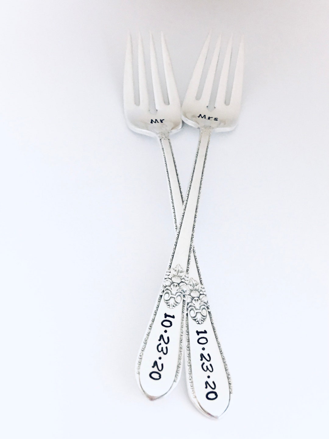 Made to Order Custom Wedding Forks, Hand Stamped Wedding Cake Forks ...