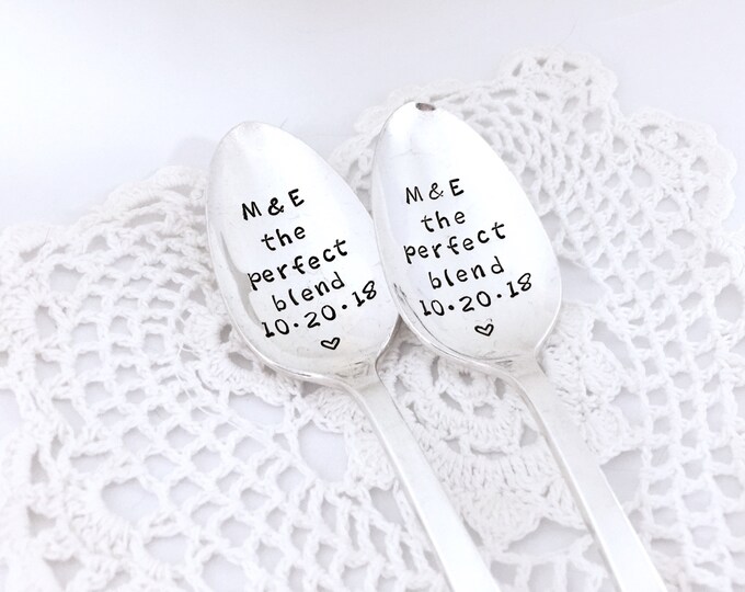 Custom Coffee Spoons Vintage Hand Stamped Teaspoons - Etsy