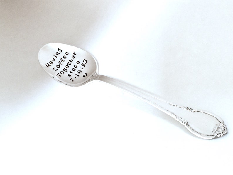 Custom Anniversary Spoon Vintage Silver Plated Teaspoon - Etsy