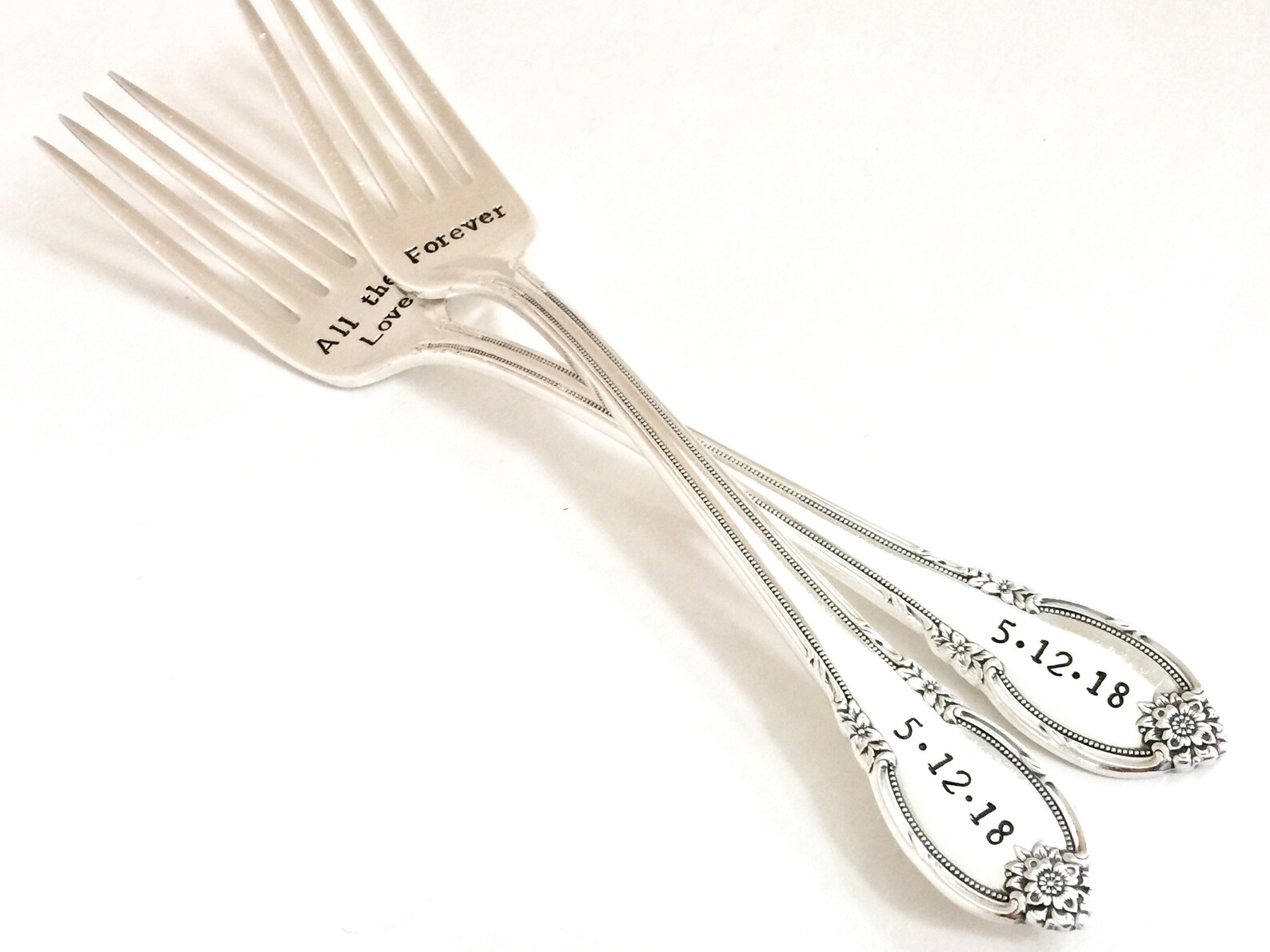 Custom Wedding Forks Vintage Hand Stamped Forks Engagement - Etsy
