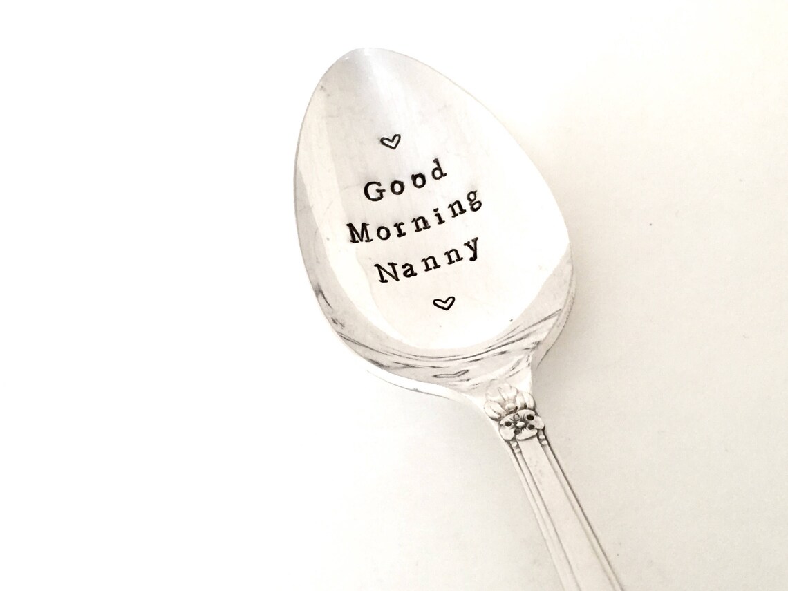 Custom Hand Stamped Vintage Spoons, Good Morning Spoon, Good Morning ...