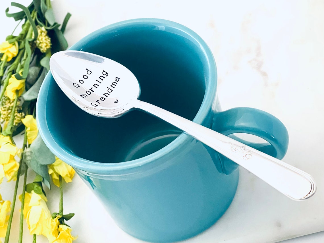 Custom Hand Stamped Spoon - Vintage Engraved Spoons - Good Morning ...