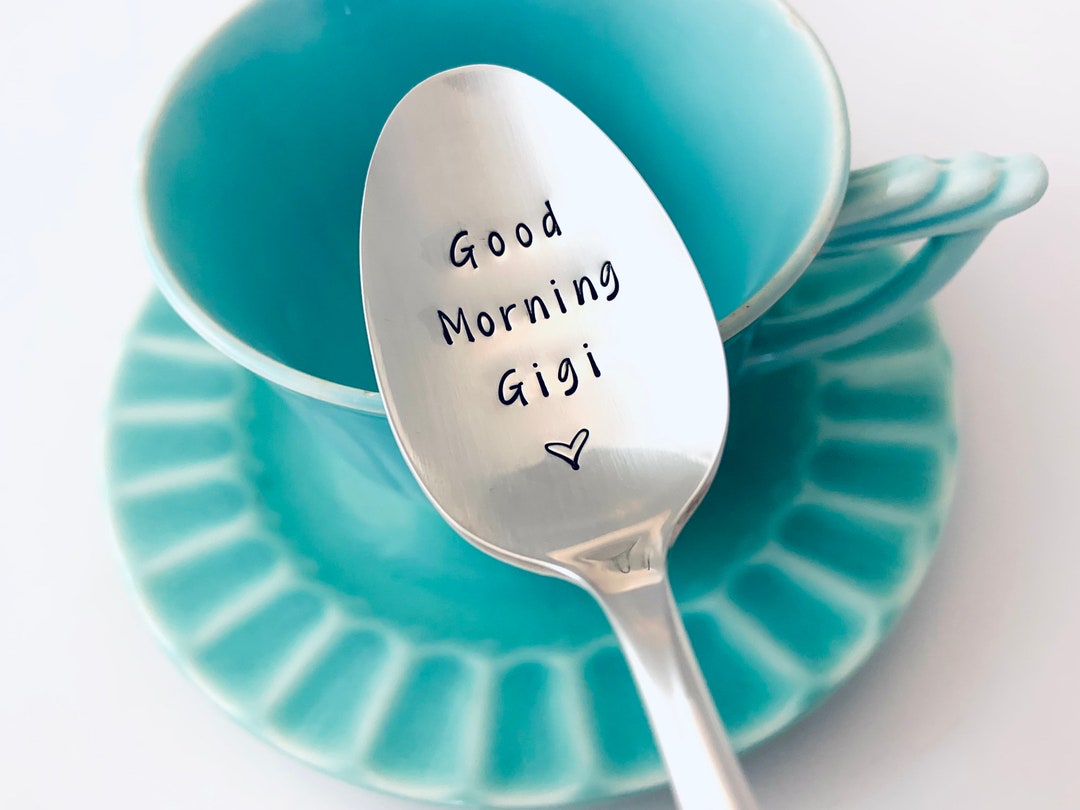 Custom Name Good Morning Spoon, Vintage Handstamped Coffee Spoons ...