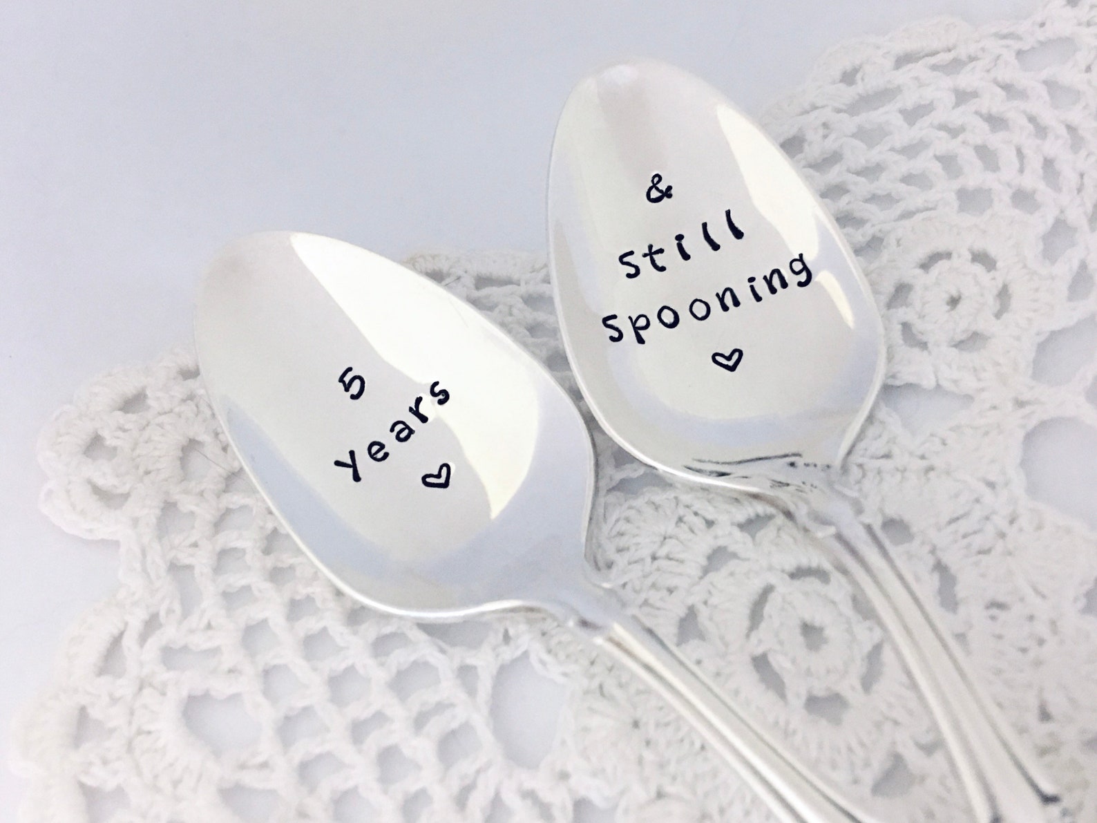 Custom Anniversary Spoons Vintage Hand Stamped Spoons Cute - Etsy