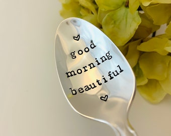 Good Morning Spoon Custom Name Spoons Vintage Hand Stamped - Etsy