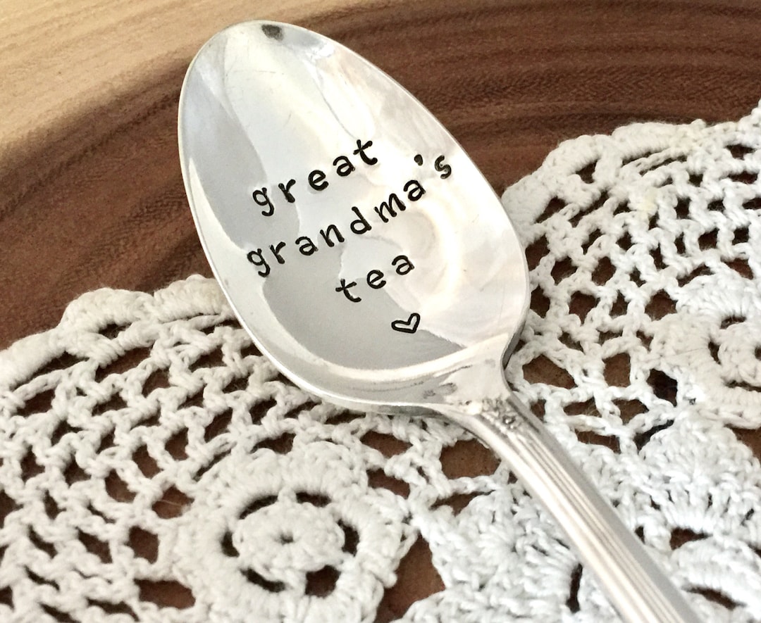 Custom Tea Spoon, Vintage Hand Stamped Teaspoons, Customized Vintage ...