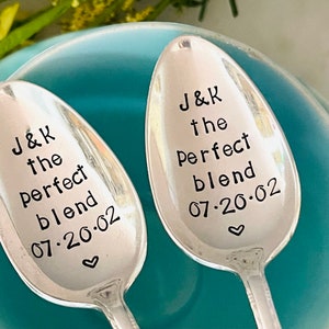 Custom Coffee Spoons - Vintage Hand Stamped Teaspoons - Engraved Spoons ...