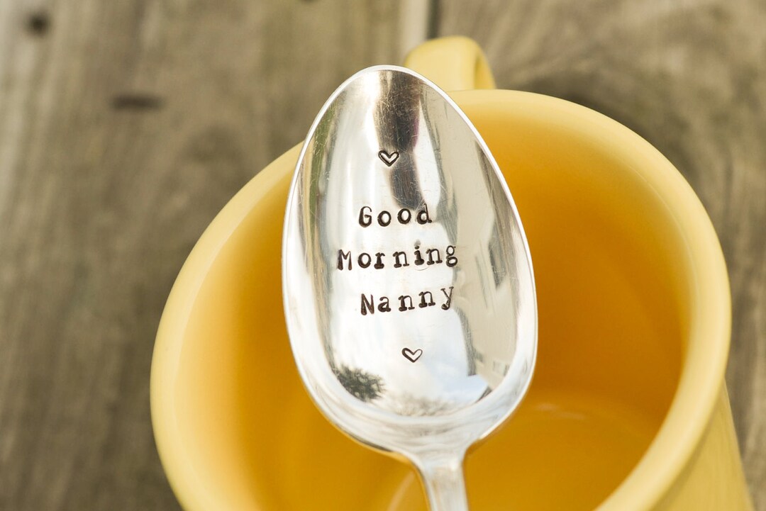 Custom Good Morning Spoon - Engraved Hand Stamped Vintage Spoon Gift ...
