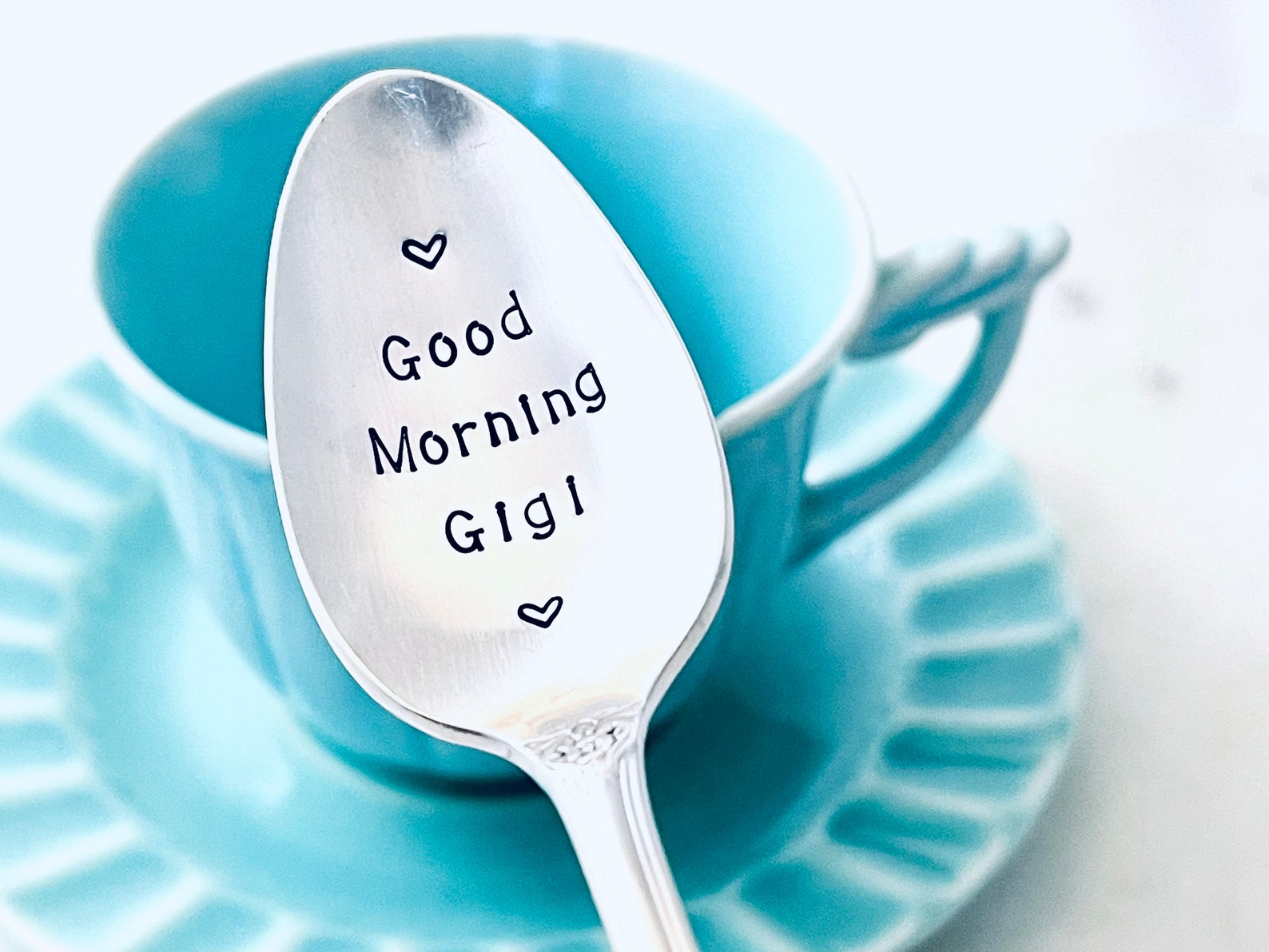 Custom Name Good Morning Spoon Vintage Handstamped Coffee - Etsy