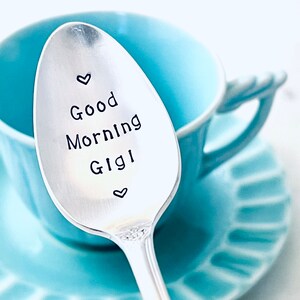 Custom Name Good Morning Spoon, Vintage Handstamped Coffee Spoons ...
