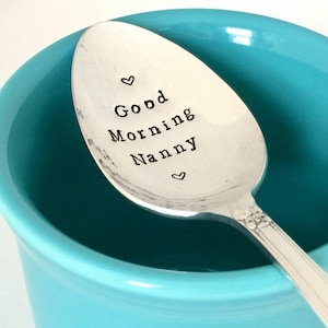 Custom Hand Stamped Vintage Spoons, Good Morning Spoon, Good Morning ...