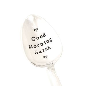 Good Morning Spoon, Custom Name Spoons, Vintage Hand Stamped Teaspoon ...
