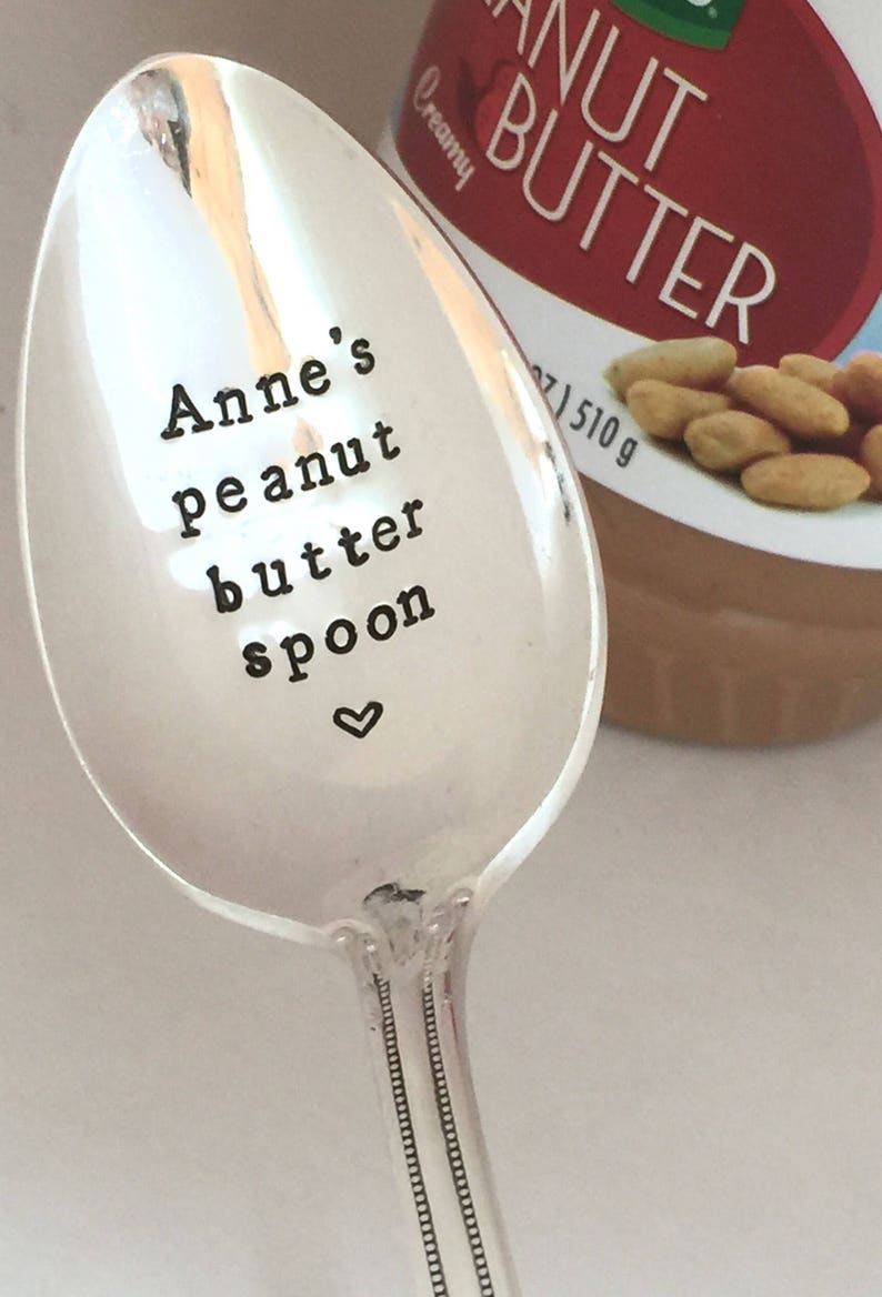 Custom name peanut butter spoon Vintage silver plate spoons | Etsy