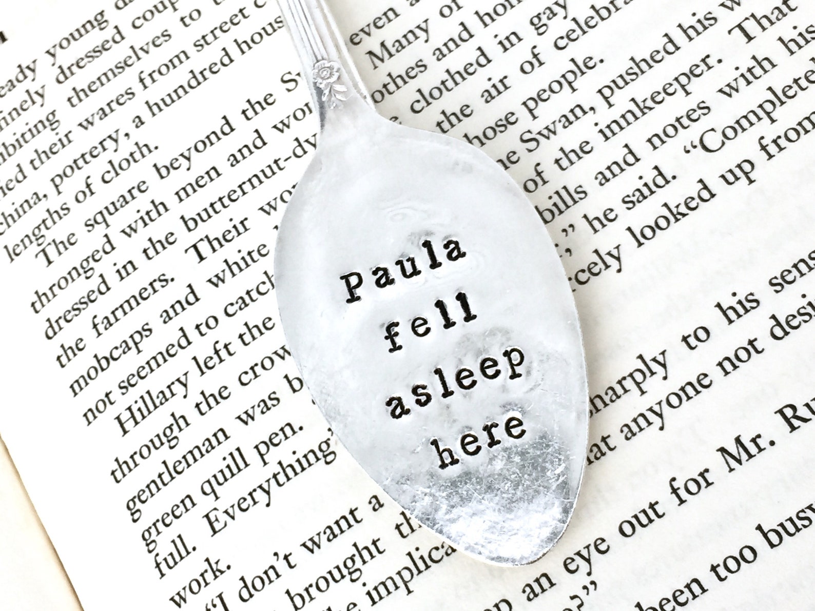 Personalized spoon bookmark Custom bookmarks Flattened spoon | Etsy