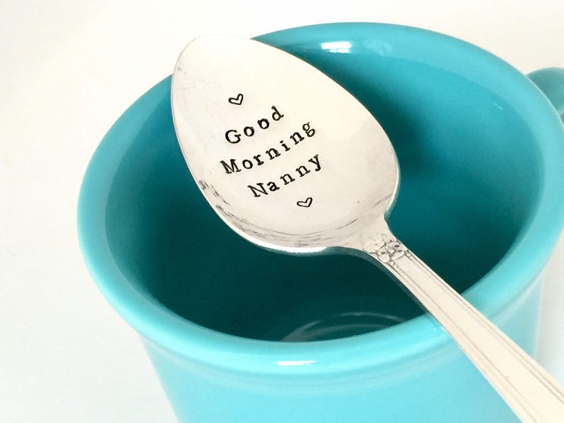 Custom Hand Stamped Vintage Spoons Good Morning Spoon Good - Etsy