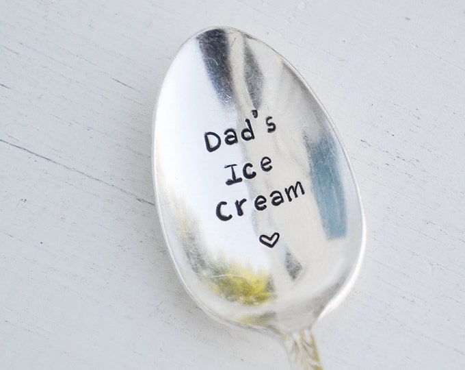 Dad's Ice Cream Spoon - Vintage Silver Plated Father's Day Spoon - Ice ...