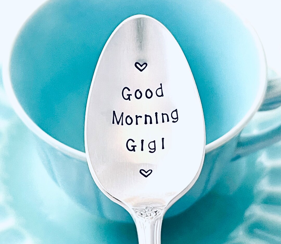 Custom Name Good Morning Spoon, Vintage Handstamped Coffee Spoons ...
