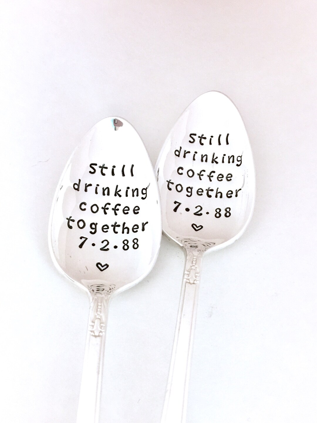 Custom Coffee Spoons, Vintage Hand Stamped Spoon, Anniversary Spoons ...