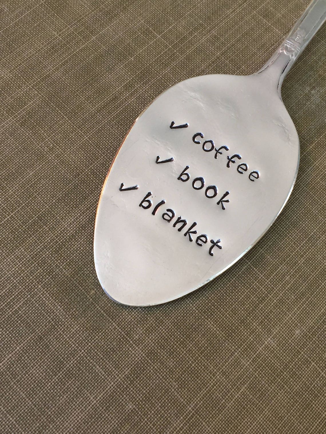 Hand Stamped Bookmarks Vintage Spoon Bookmark Engraved - Etsy