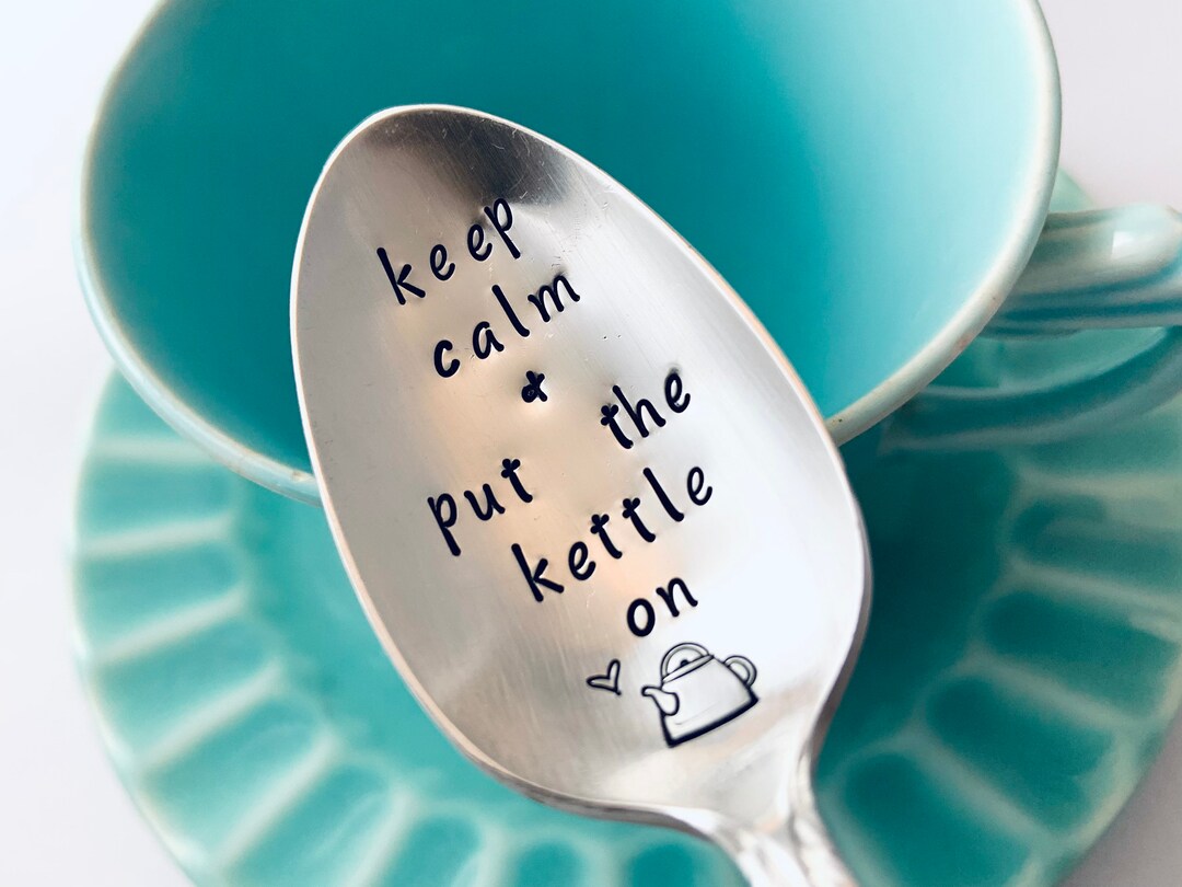 Custom Hand Stamped Tea Spoons, Vintage Silverplate Spoons, Tea Lover ...