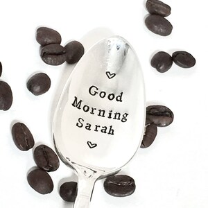 Good Morning Spoon, Custom Name Spoons, Vintage Hand Stamped Teaspoon ...