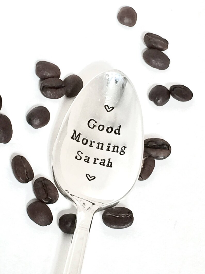 Good Morning Spoon, Custom Name Spoons, Vintage Hand Stamped Teaspoon ...