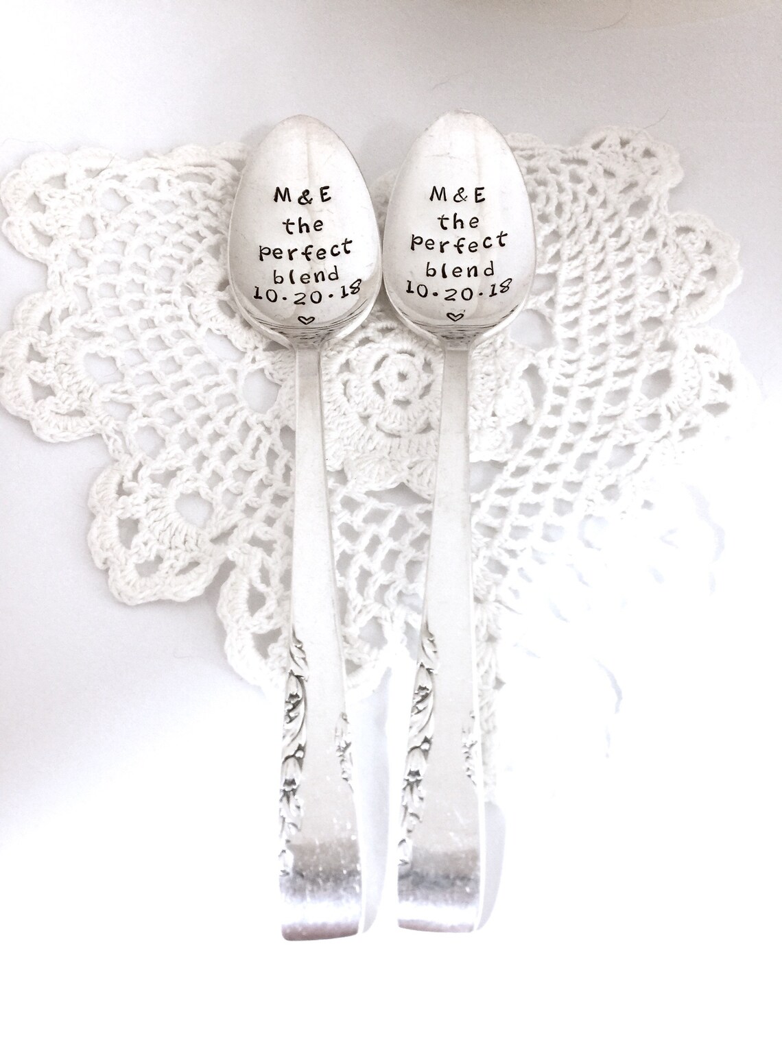 Custom Coffee Spoons Vintage Hand Stamped Teaspoons | Etsy